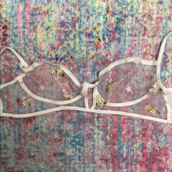 Intimates & Sleepwear | Floral Embroidered Sheer Bra | Poshmark